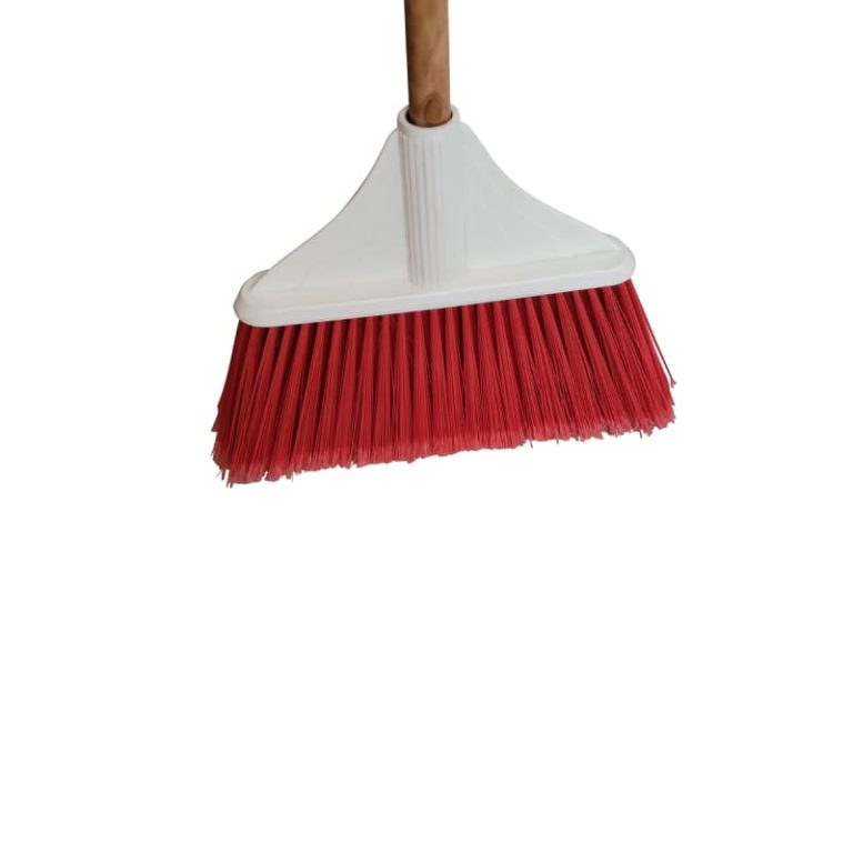 IMUSA Triangle Broom with Wood Handle, Red - Imusa