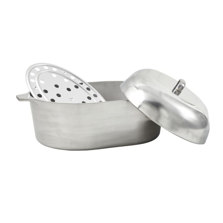IMUSA 18in H. Cajun Cast Aluminum Oval Roaster with Lid & Tray - Imusa